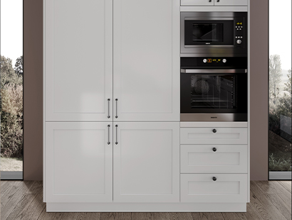 White Single Shaker WSS kitchen cabinets | Oppein Cabinetry