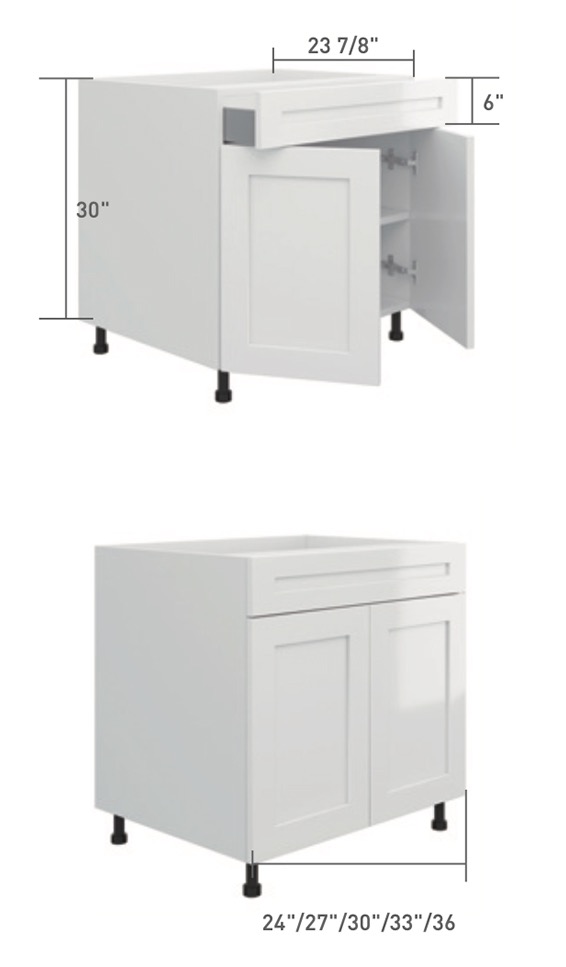 White Single Shaker WSS kitchen cabinets | Oppein Cabinetry