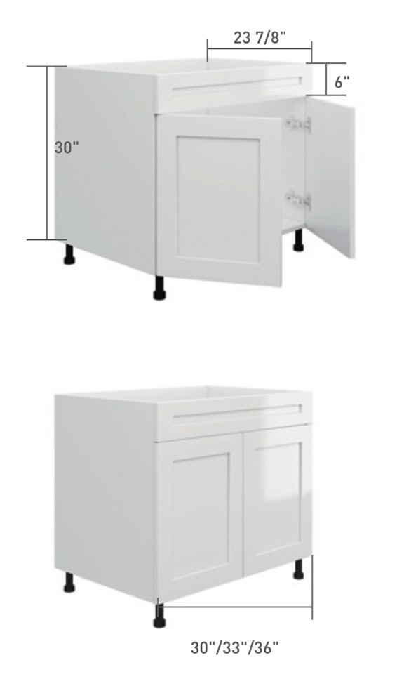 White Single Shaker WSS kitchen cabinets | Oppein Cabinetry