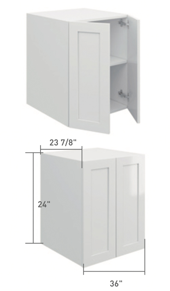 White Slim Shaker SSW kitchen cabinets | Oppein Cabinetry