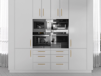 White Slim Shaker SSW kitchen cabinets | Oppein Cabinetry