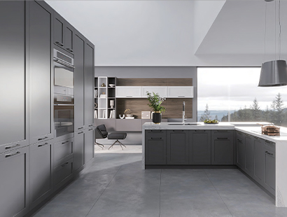 Gray Single Shaker GSS Kitchen Cabinets | Oppein Cabinetry