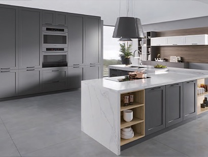 Gray Single Shaker GSS Kitchen Cabinets | Oppein Cabinetry