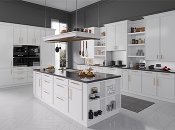 White Slim Shaker SSW kitchen cabinets | Oppein Cabinetry